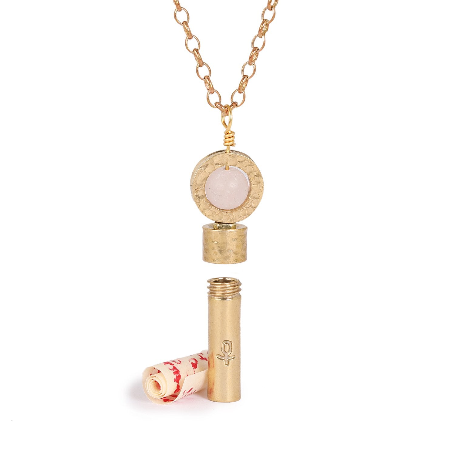 Matte Rose Quartz Wish Pendant Necklace – Wishbeads